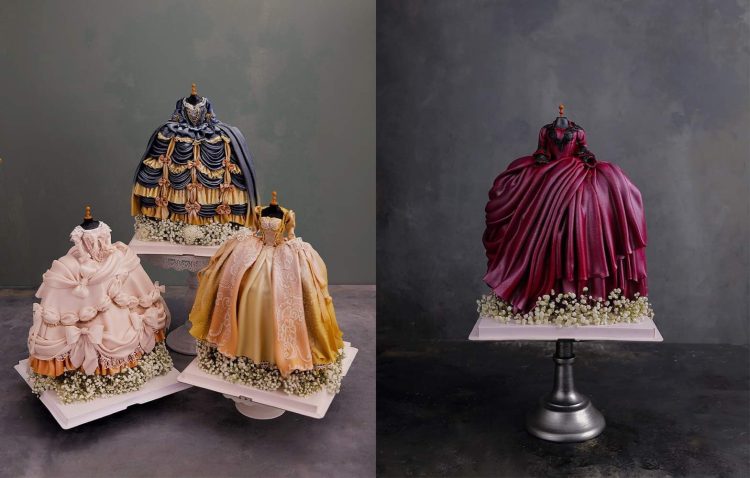 Incrível Design De Bolos Em Forma De Vestidos Antigos